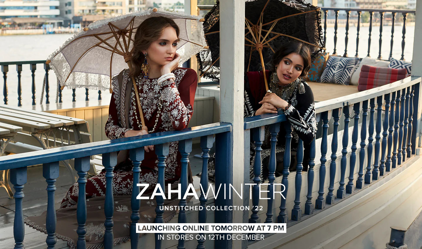 Zaha Winter- Unstitched Collection 2022 – Heer Rang Studio